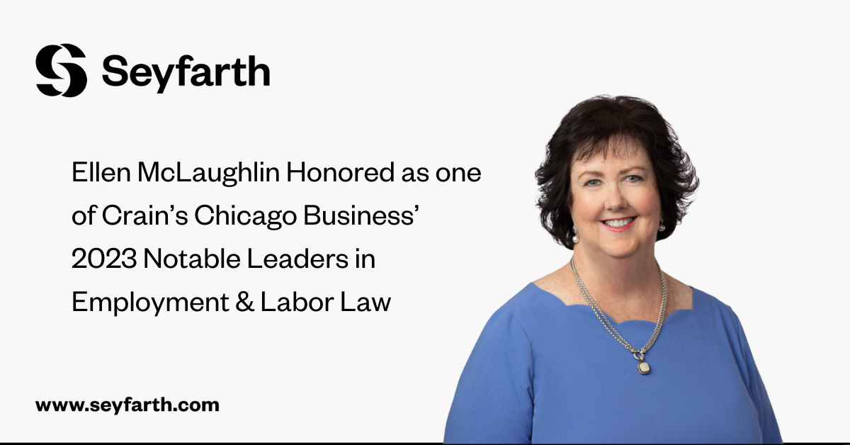 Seyfarth’s Ellen McLaughlin Honored as one of Crain’s Chicago Business ...