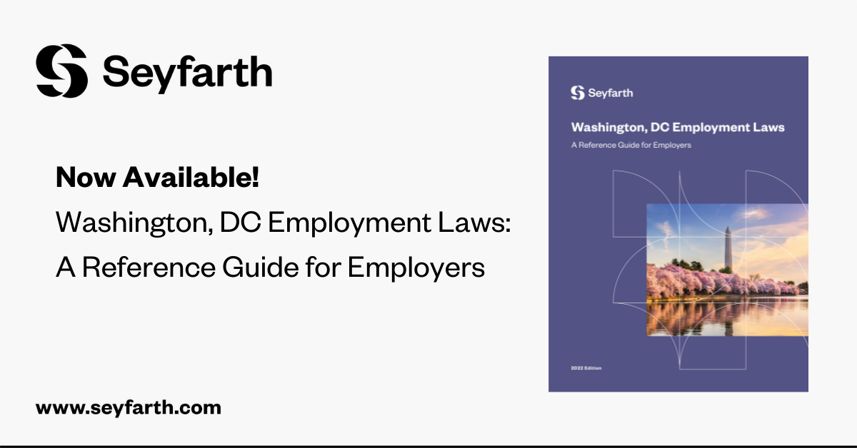 Now Available! Washington, DC Employment Laws: A Reference Guide for ...