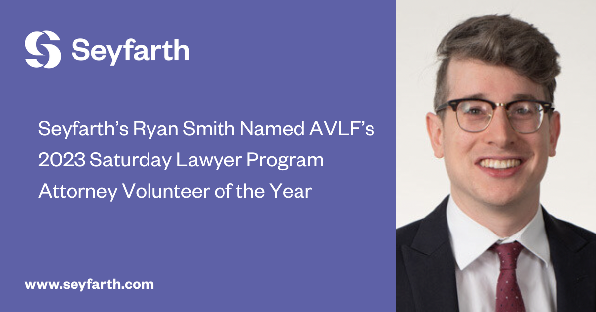 Seyfarth’s Ryan Smith Named Atlanta Volunteer Lawyers Foundation’s 2023 ...