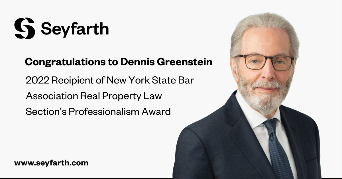 Seyfarth’s Dennis Greenstein to Receive New York State Bar Association ...