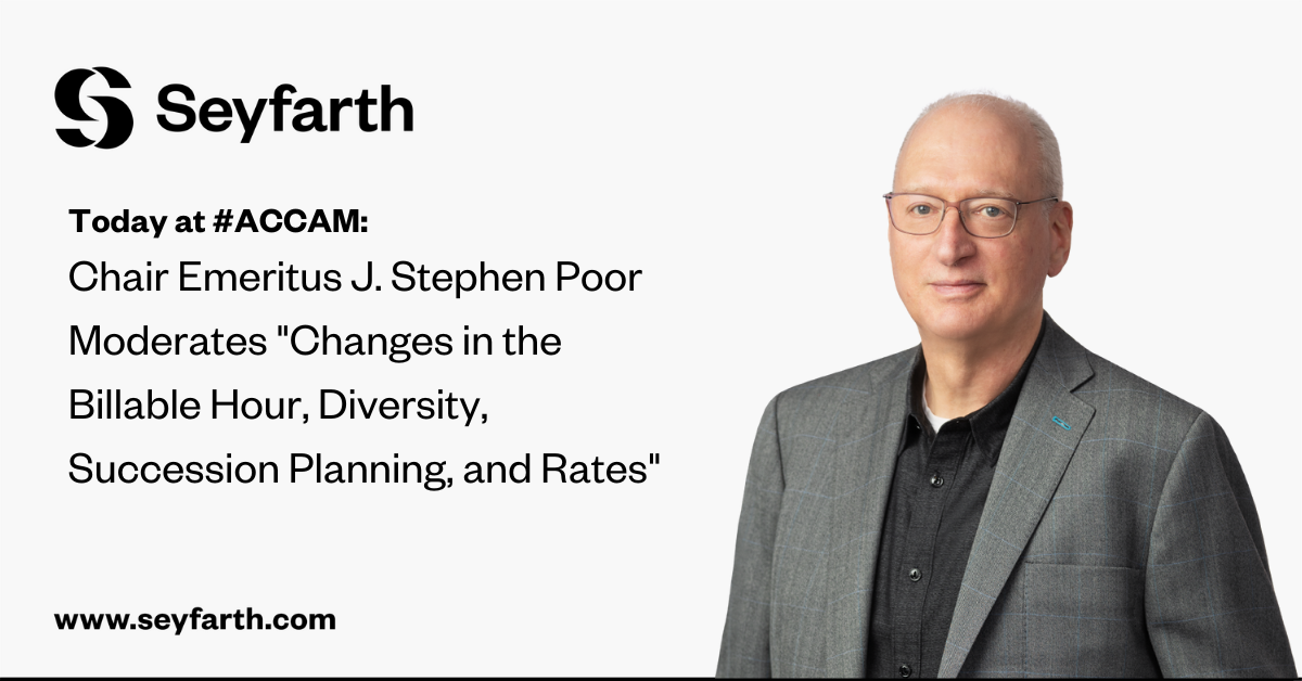 J. Stephen Poor Moderates “Changes in the Billable Hour, Diversity ...