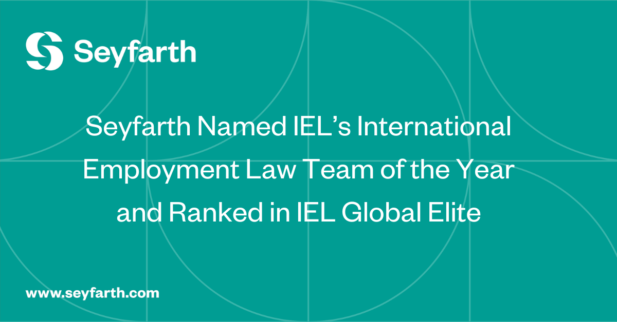 Seyfarth Named International Employment Law Team of the Year by IEL ...